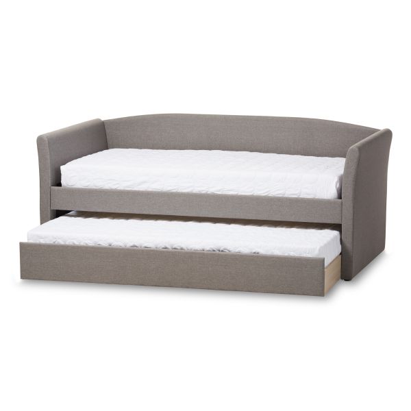 Camino Modern and Contemporary Grey Fabric Upholstered Daybed with ...